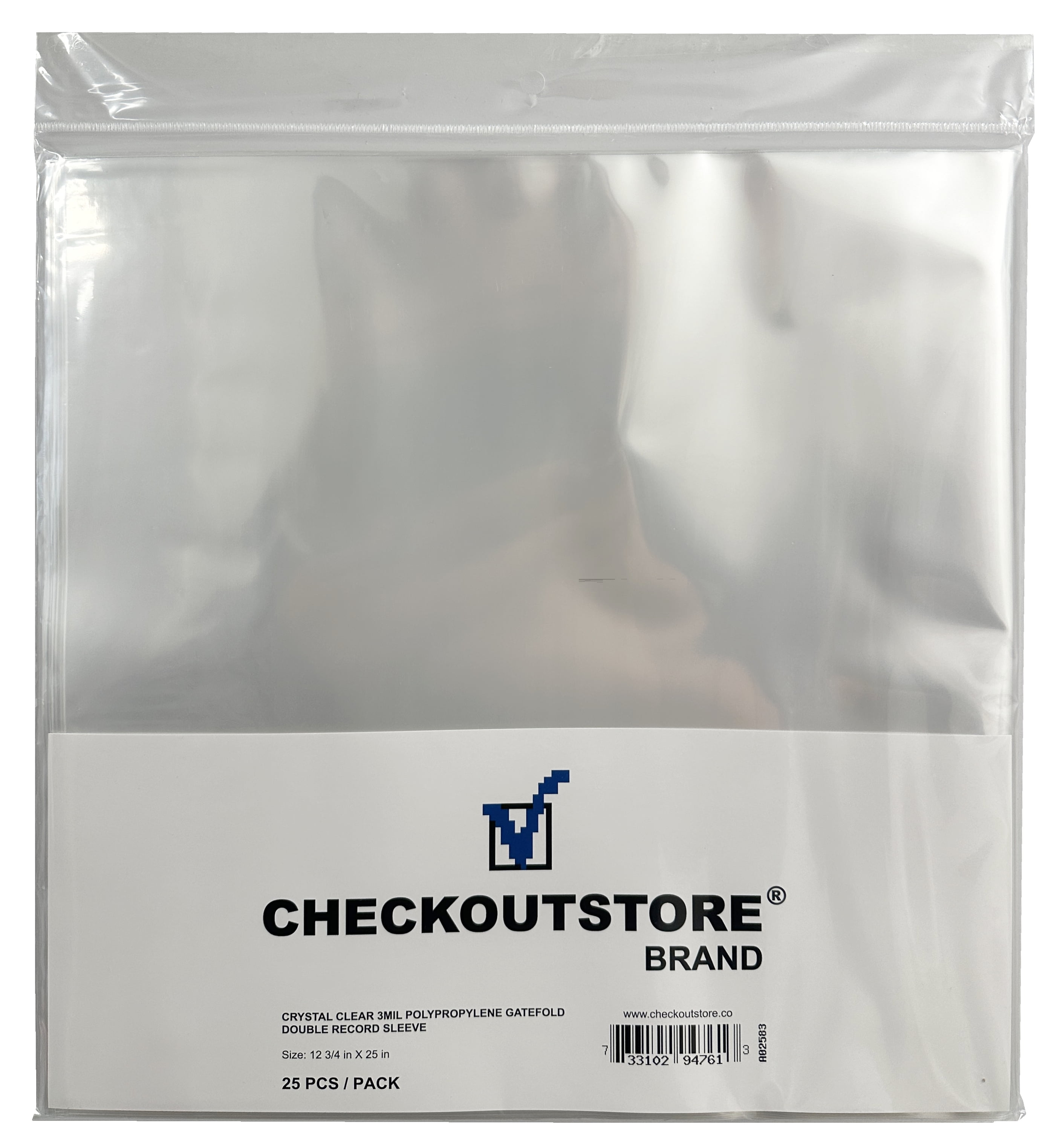 200 CheckOutStore Clear Plastic OPP for 12" LP Vinyl Gatefold Double ...