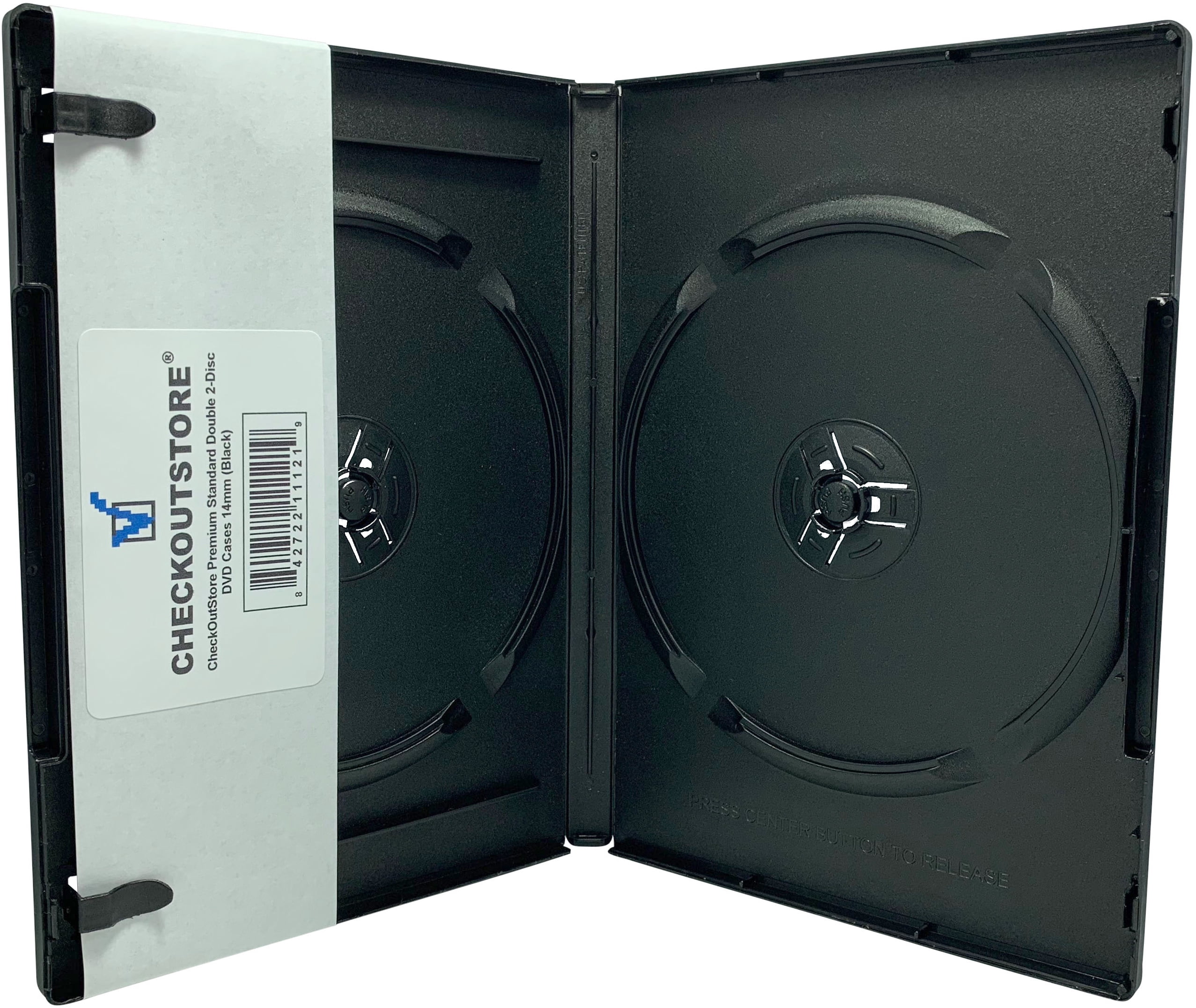 (200) CheckOutStore Premium Standard Double 2-Disc DVD Cases 14mm ...