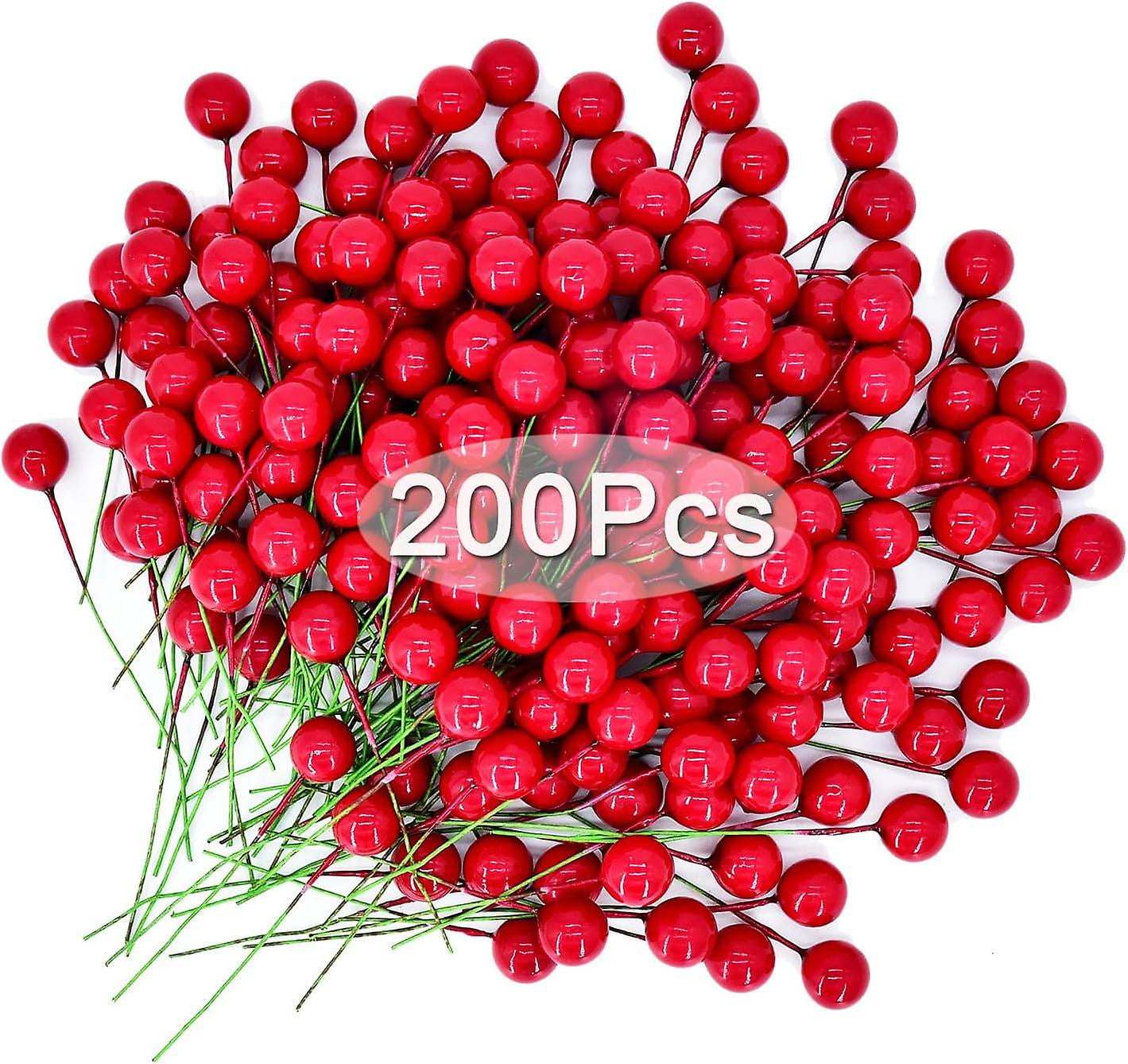 200 Christmas Holly Berries - Artificial Berries - Christmas Wreath ...