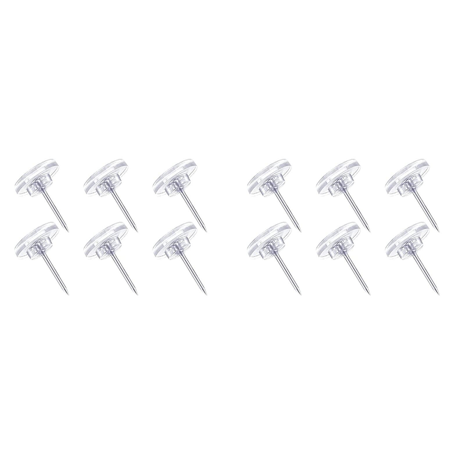 200 Clear Push Pins - Flat Head Thumb Tacks for Corkboards, Bulletin ...