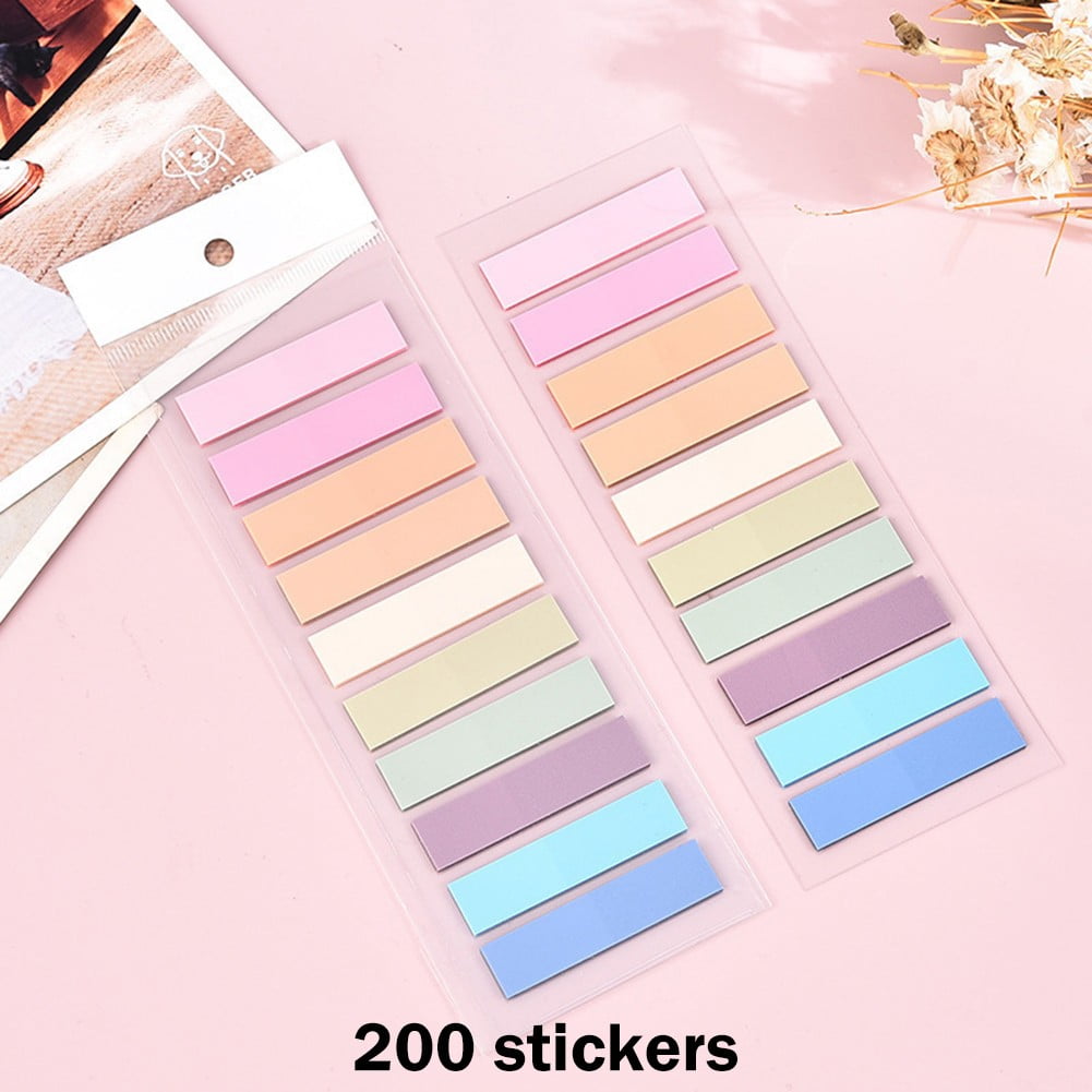 200 Colorful Transparent Sticky Notes Self-Adhesive Book Marker ...