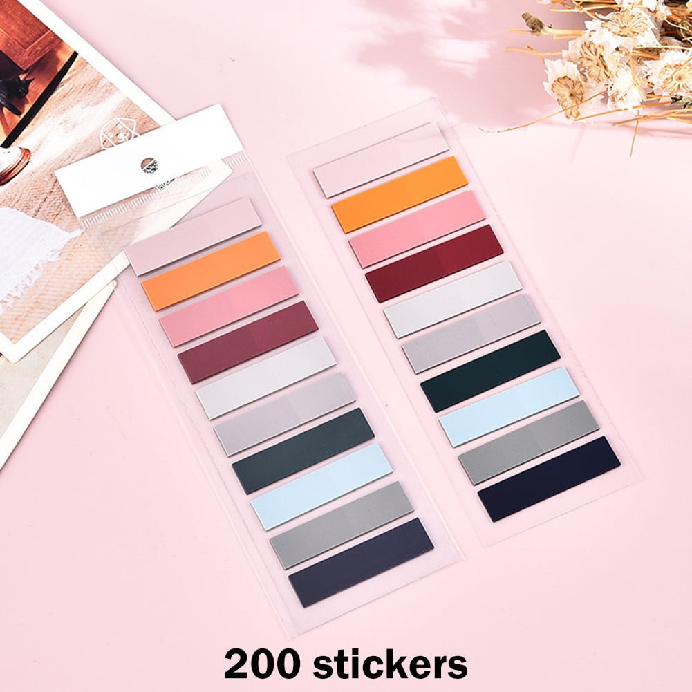 200 Colorful Transparent Sticky Notes Self-Adhesive Book Marker ...