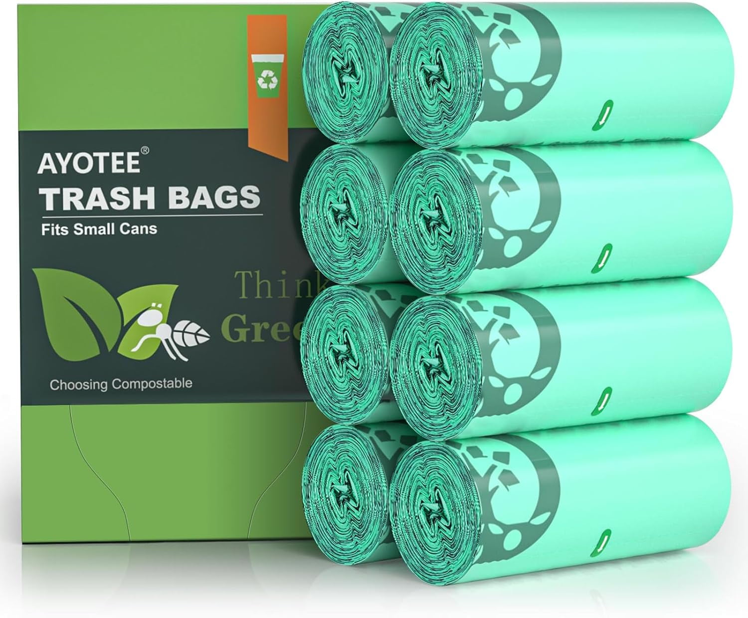 200 Count 1.2 Gallon Small Biodegradable Trash Bags, Compost Bags for ...