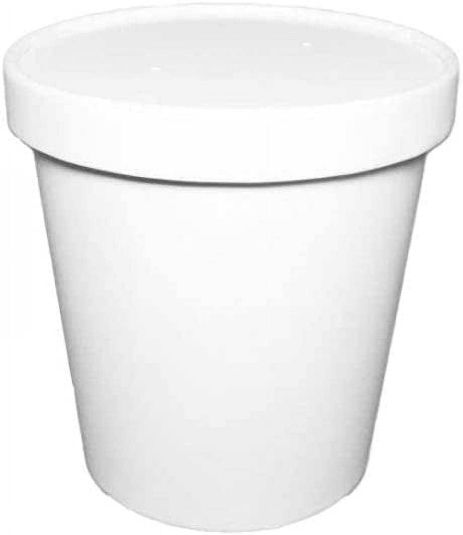 [200 Count] 16 oz Disposable White Paper Soup Containers with Lids ...
