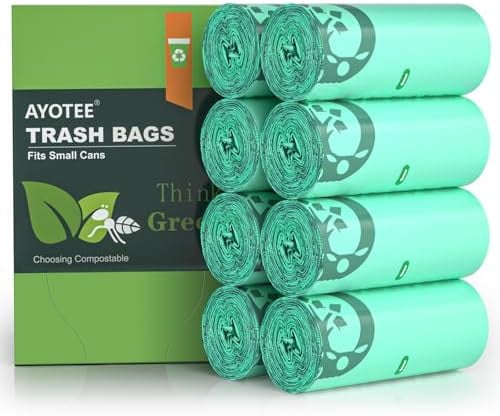 200 Count .2 Gallon Small Biodegradable Trash Bags, Compost Bags for ...