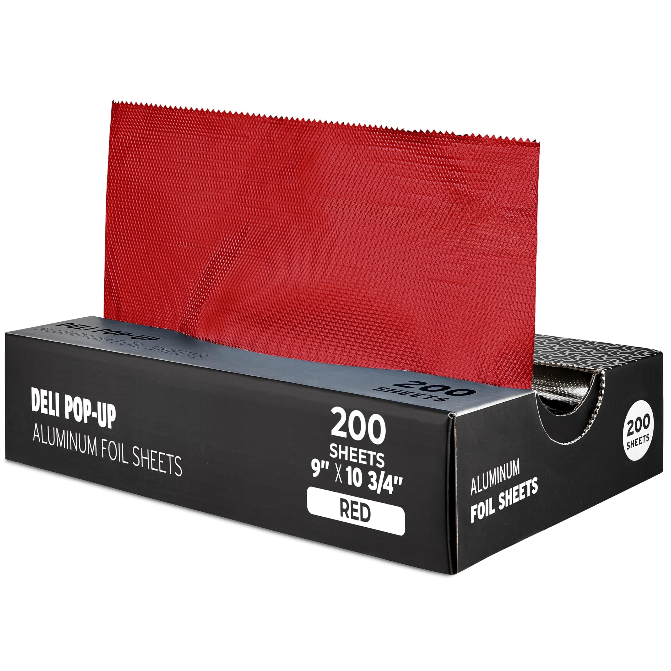 200 Count 9 Inch Red Pre Cut Aluminum Pop Up Sheets for Restaurant ...