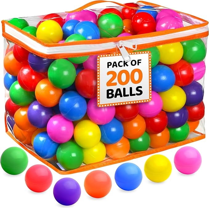 200 Count Ball Pit Balls,BPA-Free Crush-Proof Plastic Ball, Play Balls ...