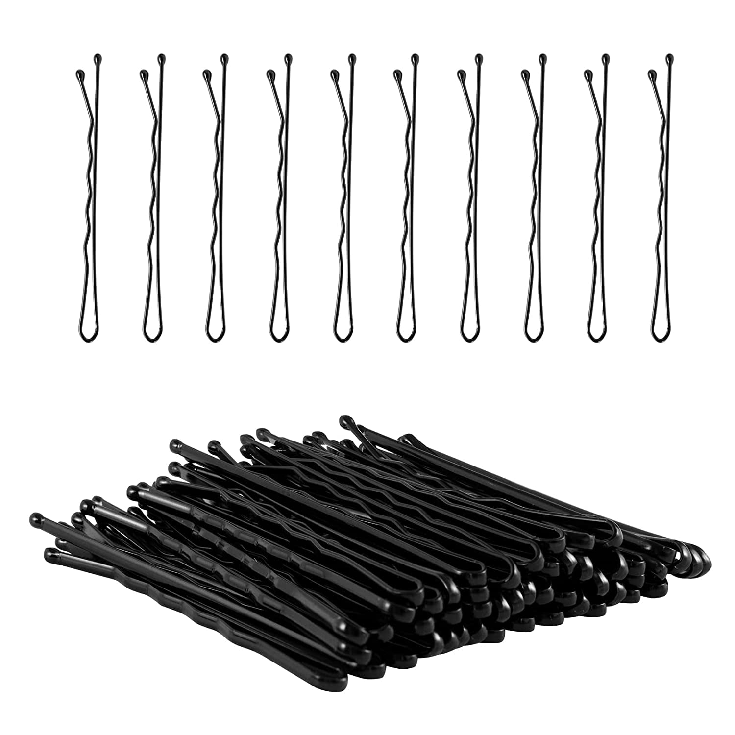 200 Count Black Gold Hair Pins, Invisible Straight Hairpin Wavy ...