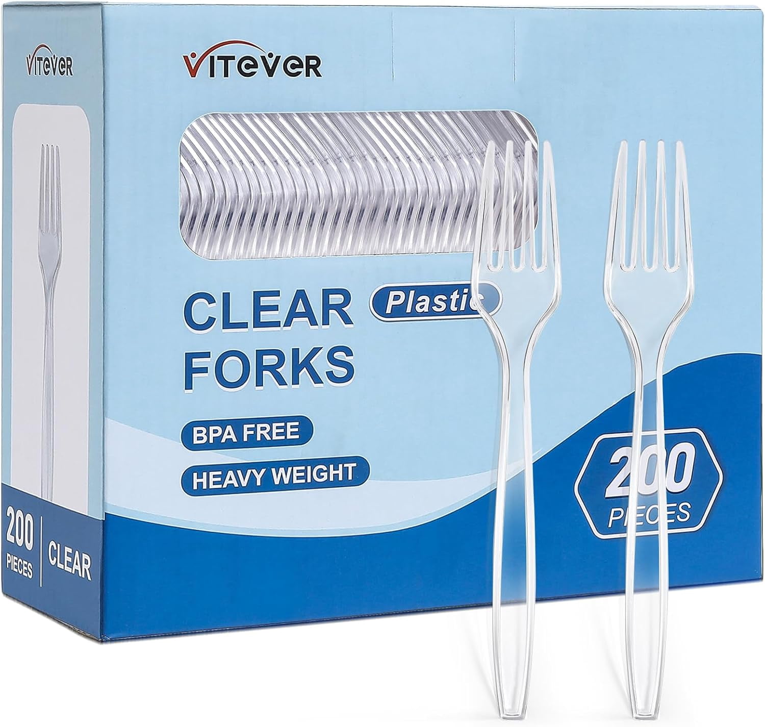 200 Count Clear Plastic Forks, Premium Disposable Plastic Forks ...