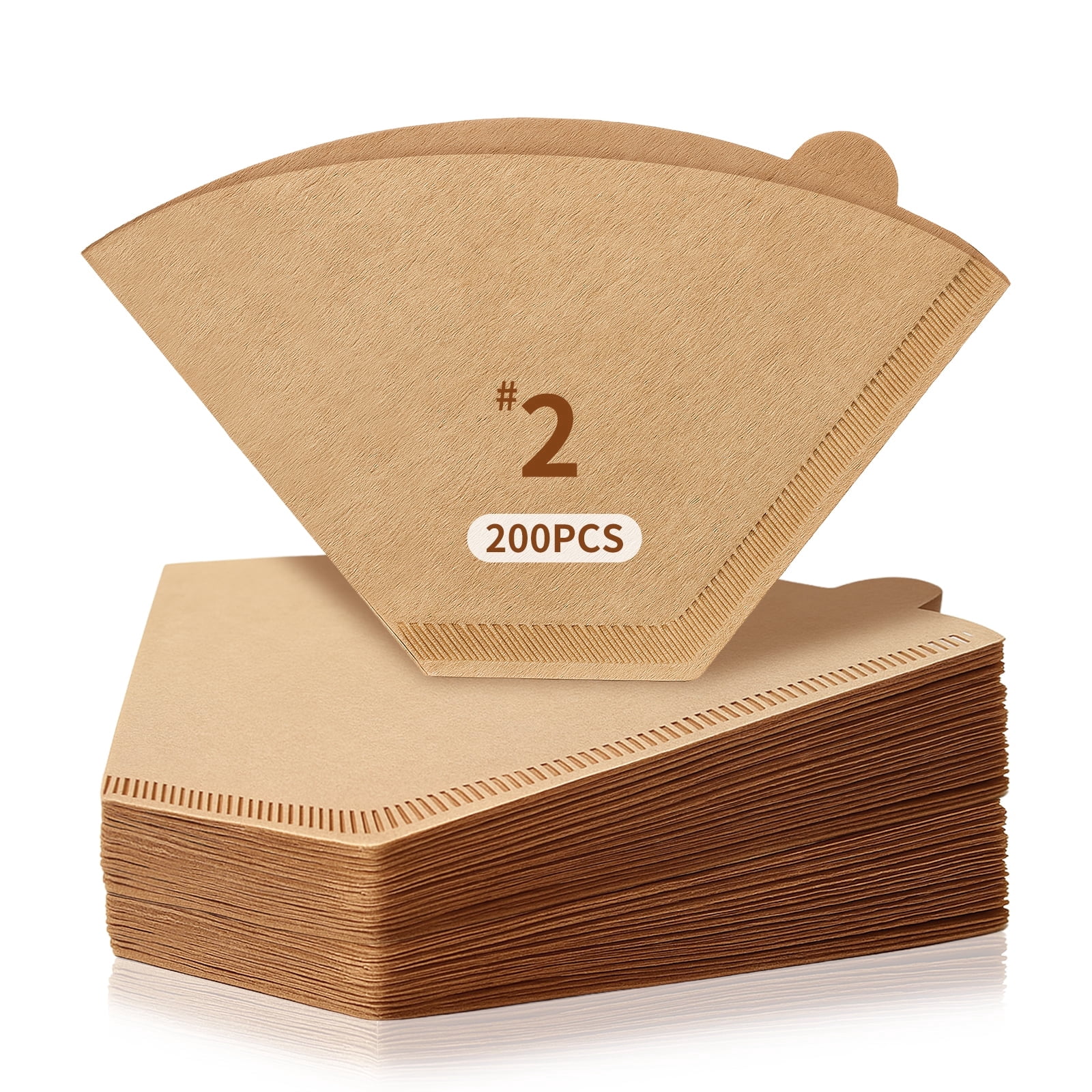 200 Count Coffee Filters #2, Disposable Coffee Filters, U Shape Natural ...