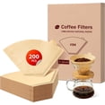 200 Count Coffee Filters #4, Disposable Cone Coffee Filters 8-12 Cup ...