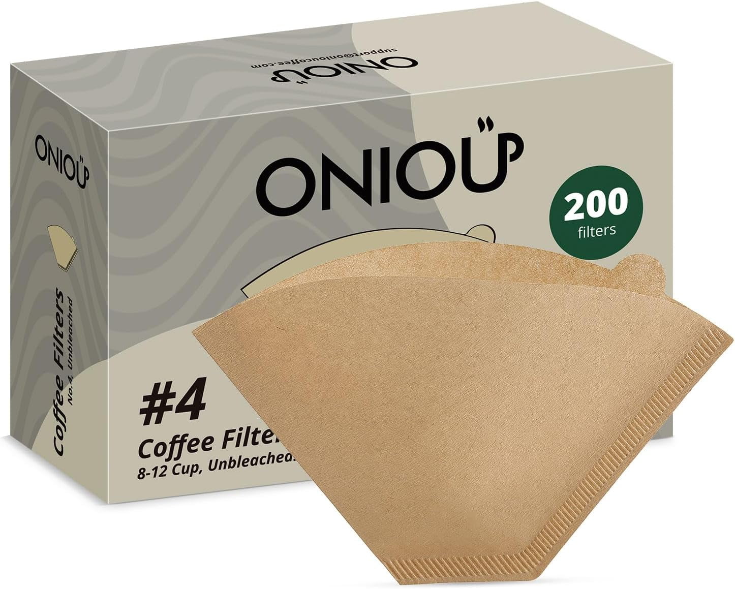 200 Count Coffee Filters #4, Number 4 Cone Coffee Paper Filters 8-12 ...