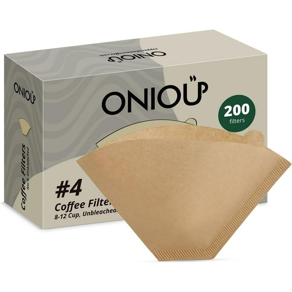 200 Count Coffee Filters #4, Number 4 Cone Coffee Paper Filters 8-12 ...