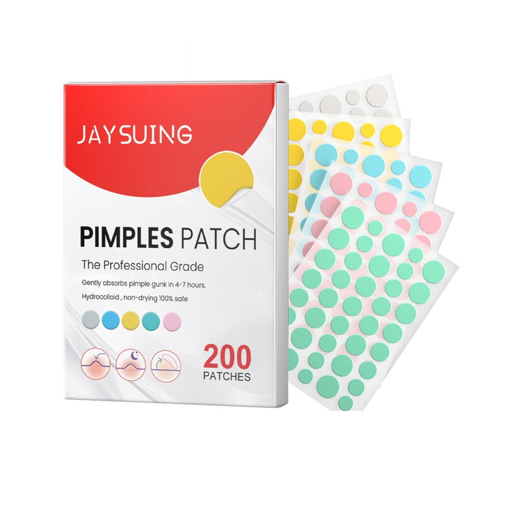 200 Count Cut Round Hydrocolloid Acne Patches for Covering Pimples and ...