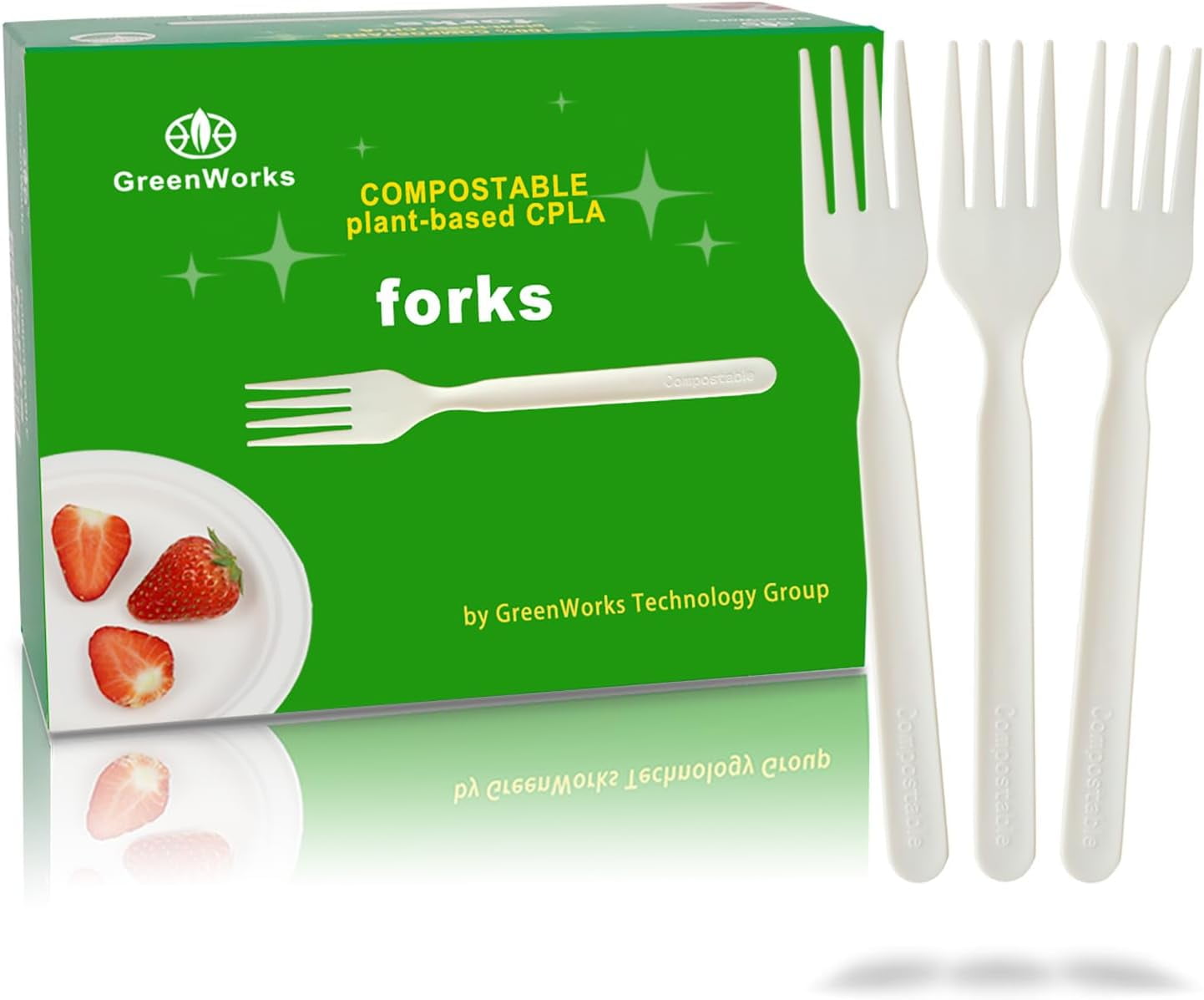 200 Count Heavy-duty Compostable Forks, BPI Certified Large Disposable ...