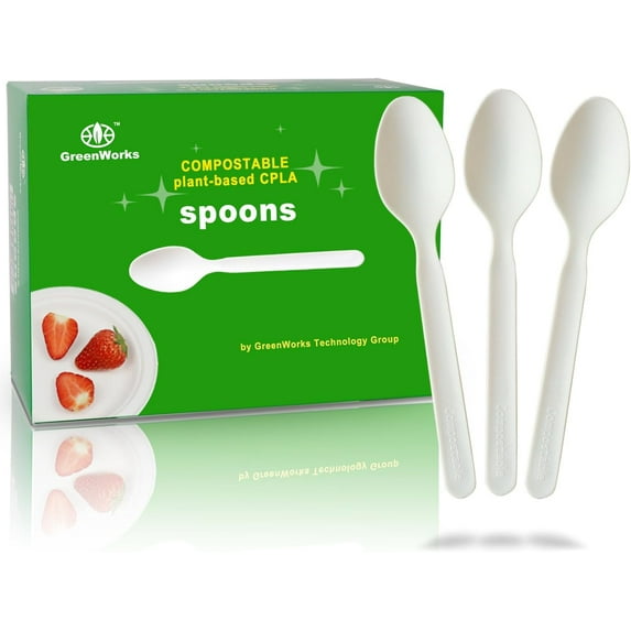 200 Count Heavy-duty Compostable spoons, BPI Certified Large Disposable ...