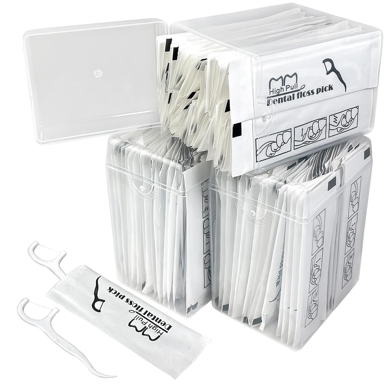 200 Count Individually Wrapped AIF9 Dental Floss Picks - Travel ...