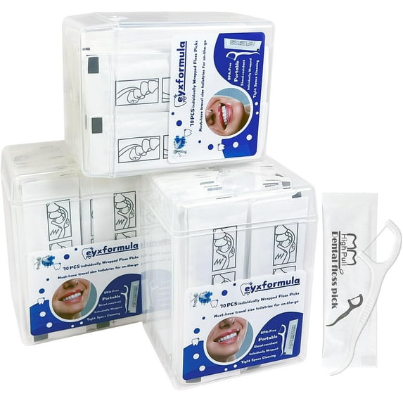 200 Count Individually Wrapped Dental Floss Picks - Travel Flossers for ...