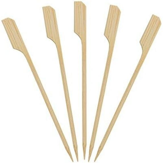 200 Count | Natural Green Bamboo Wood Paddle Picks, Skewers for ...