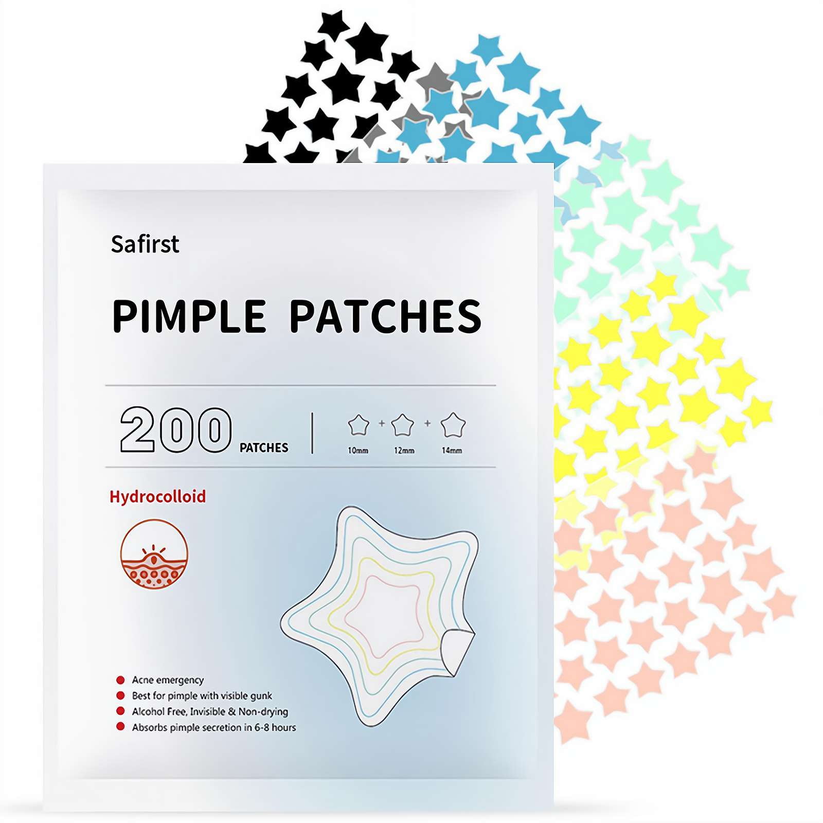 200 Count Pimple Patches for Face, Hydrocolloid Acne Patch Stickers ...