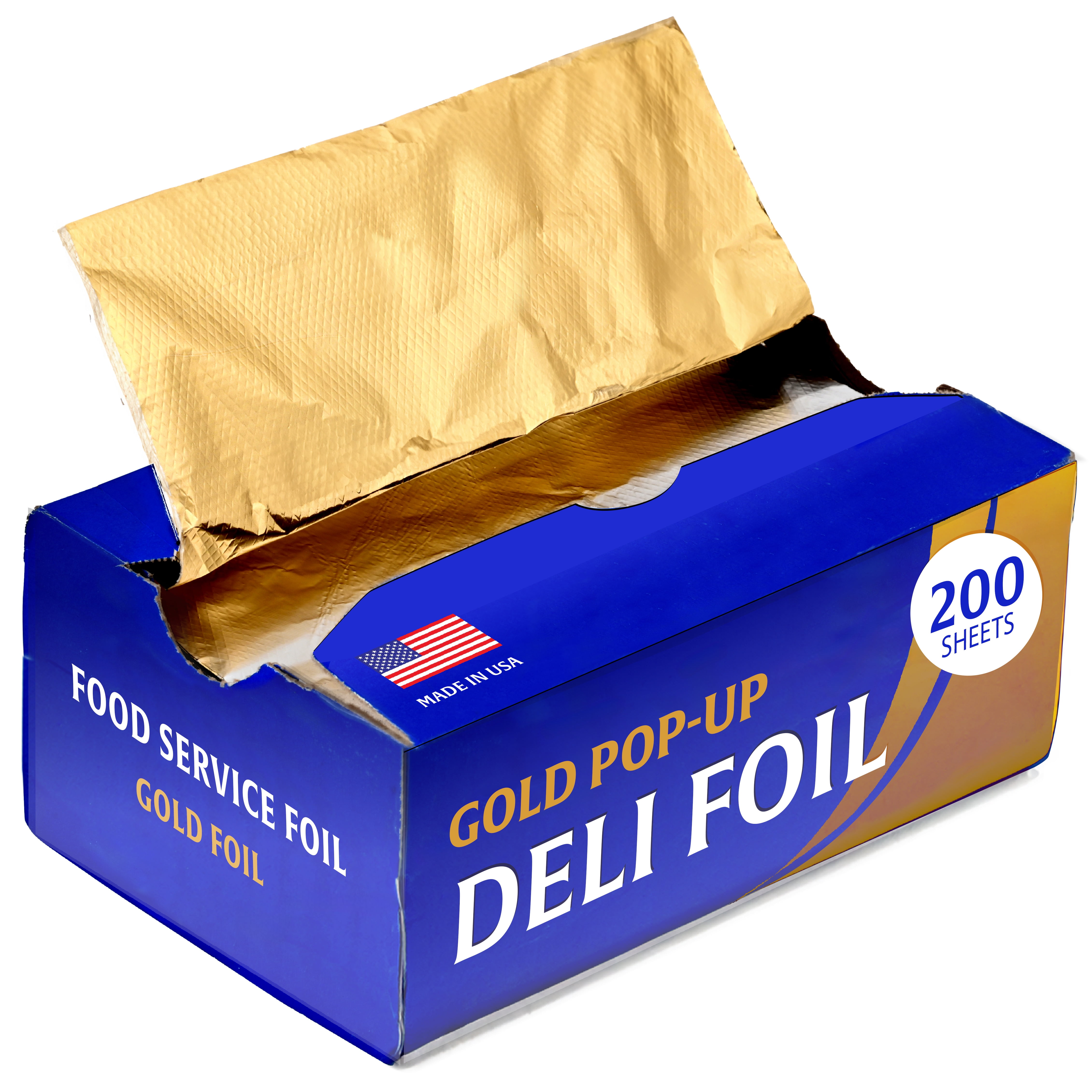 200 Count Pre-Cut Gold Aluminum Foil Sheets, 9” Gold Pop Up Foil Sheets ...