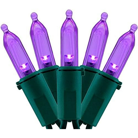 200 Count Purple LED Christmas Lights, 66 Feet Green Wire UL Certified ...