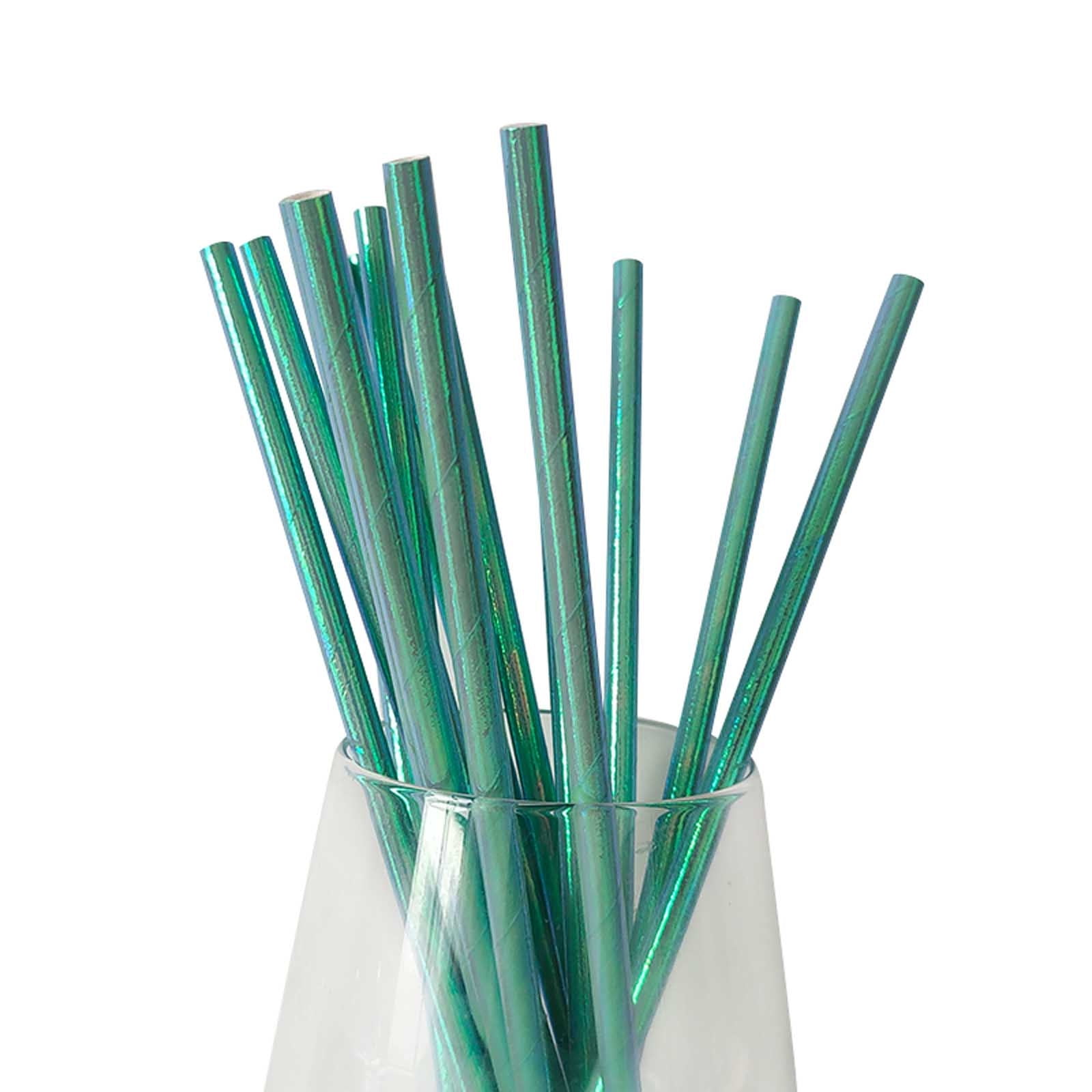 200-Count Striped Biodegradable Paper Straws, BPA-Free, Hot/Cold Drink ...