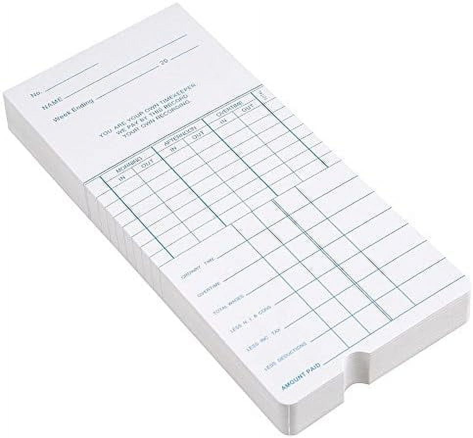 200 Count Weekly Time Clock Cards Timecard for Employee Attendance ...