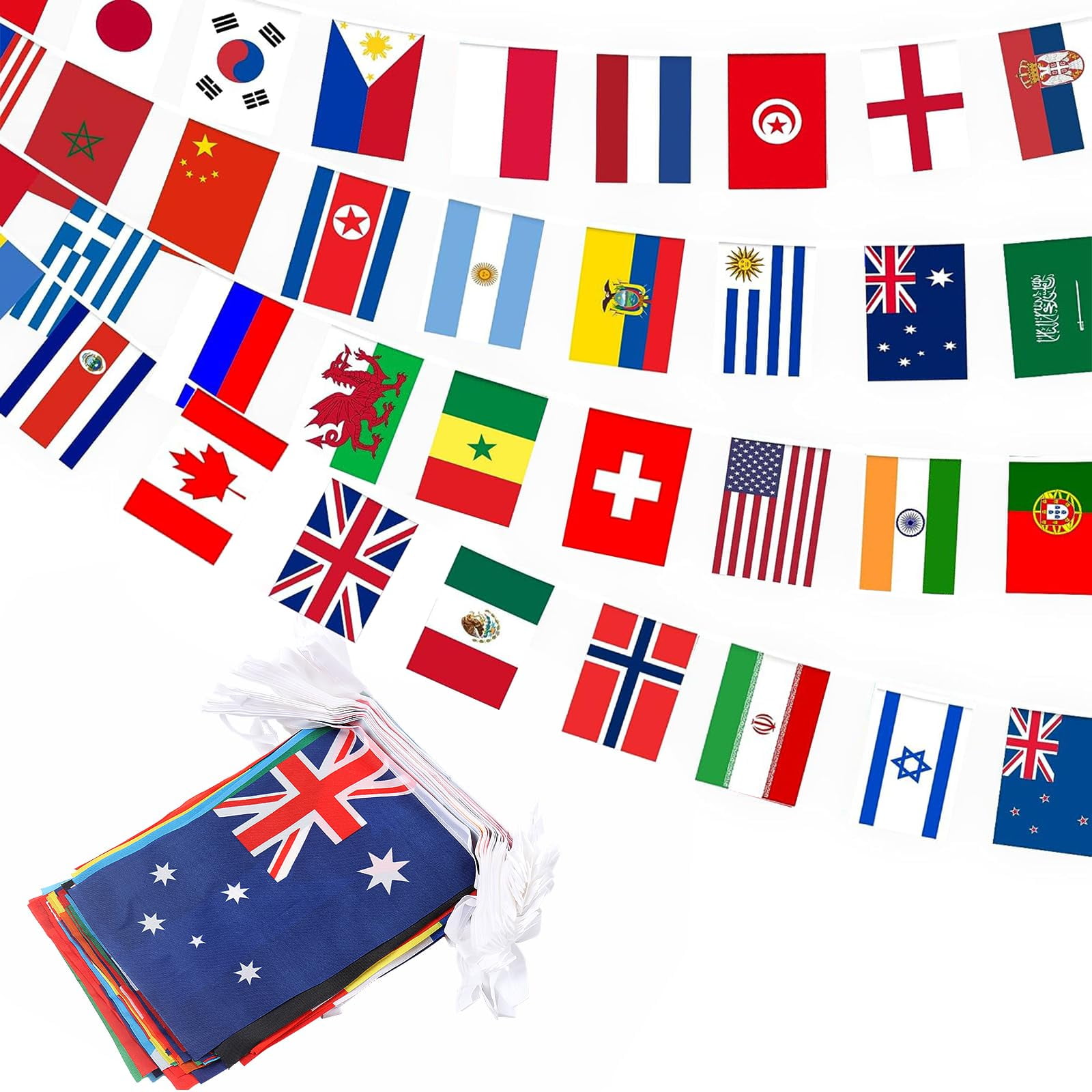 200 Countries String Flag, 164 ft International Flags Bunting Banner ...