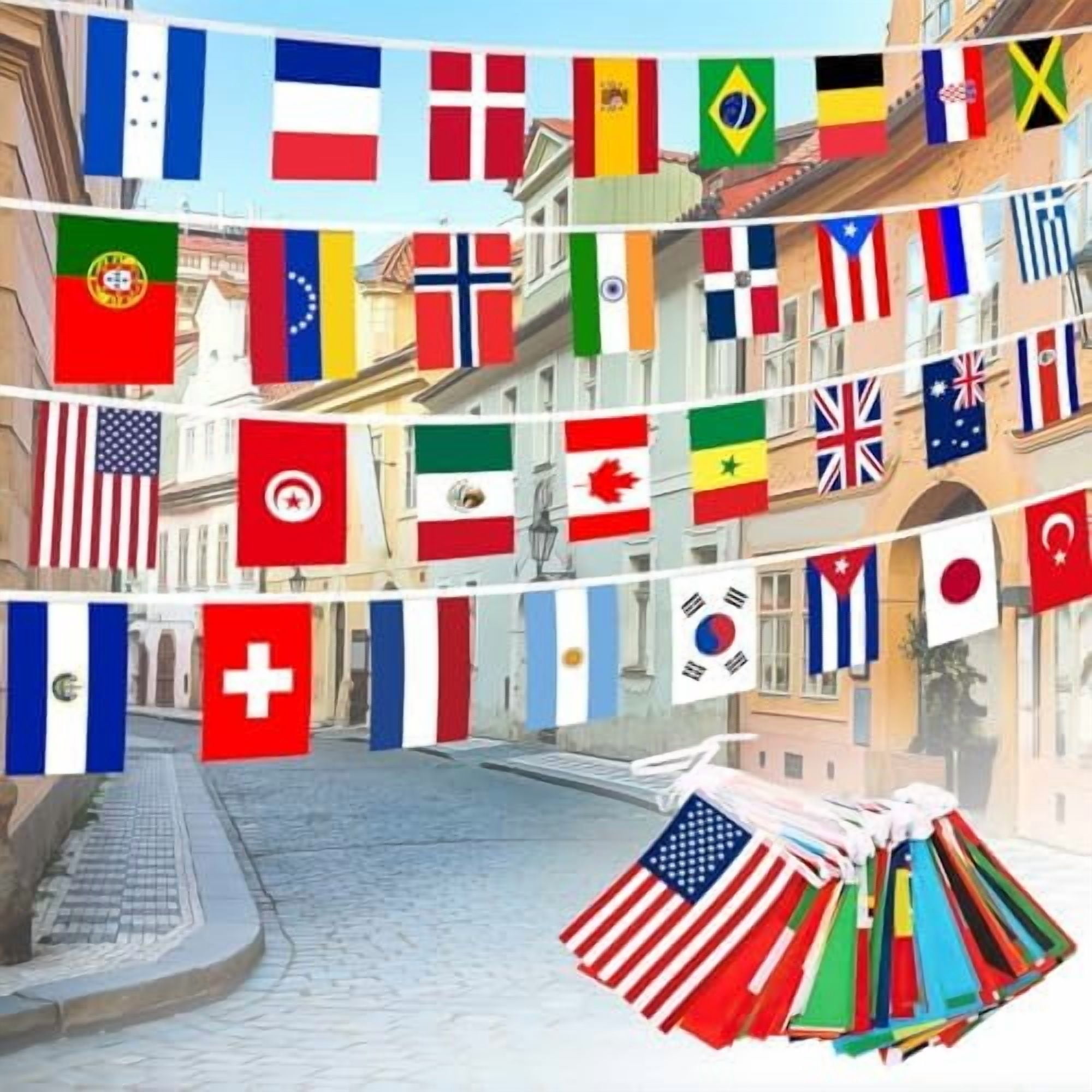 200 Countries String Flag – 184Ft World Flag Banner for Party ...