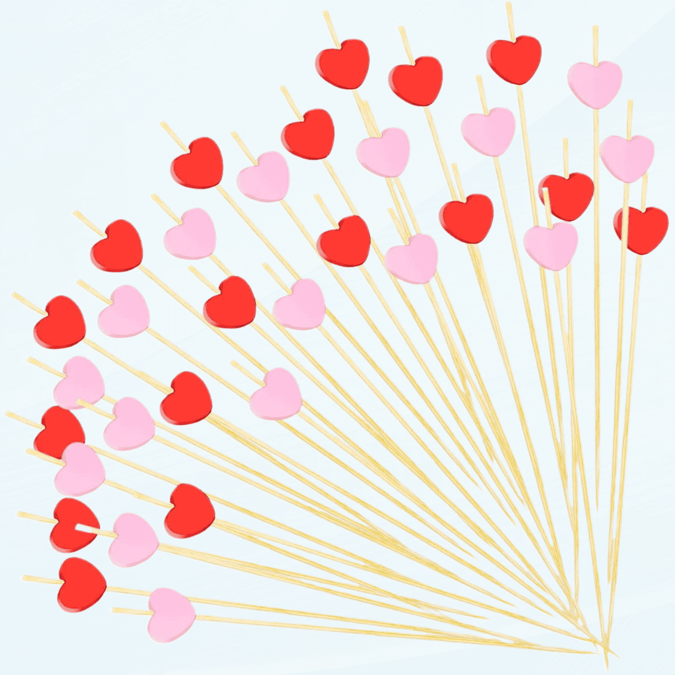 200 Counts Heart Cocktail Picks Red Pink Heart Fancy Toothpicks 4.7 ...