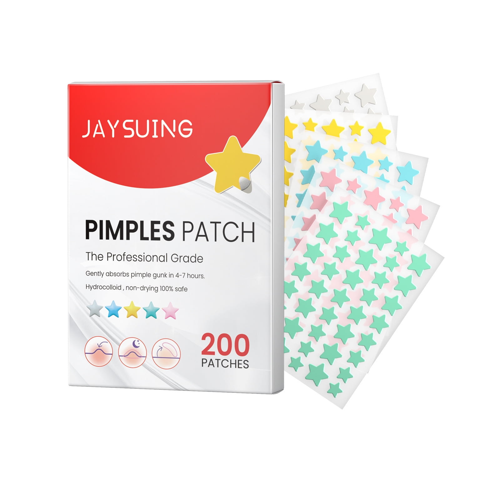 200 Counts Star Pimple Patches for Face, Hydrocolloid Star Acne Patches ...