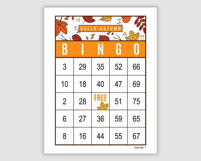200 Cozy Autumn Bingo Game Cards , Printable Fun Party Game, Harvest ...