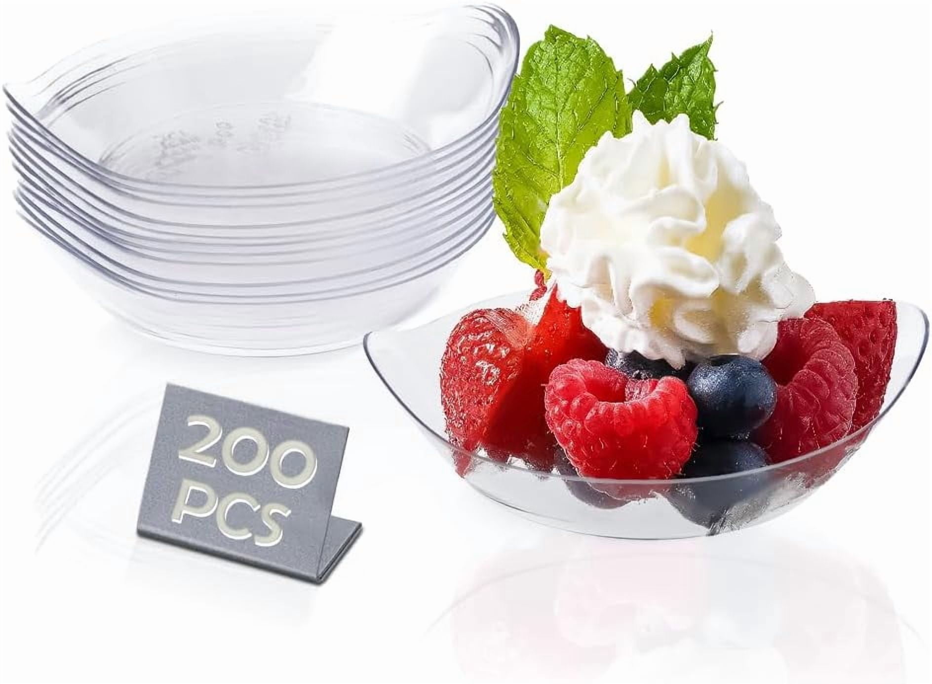 PHYSUN-200 Ct Mini Dessert Plates, 3-1/8 x 2-5/8 Inches Clear ...