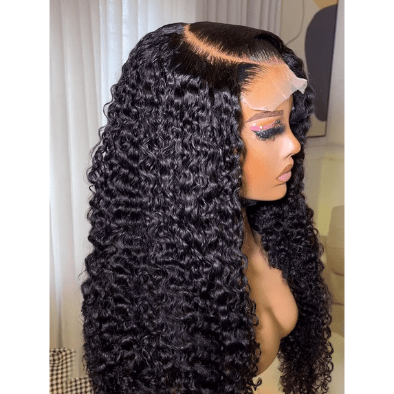200 Density 30 40 Inch Deep Wave 13x6 HD Lace Frontal Wig Pre Plucked ...