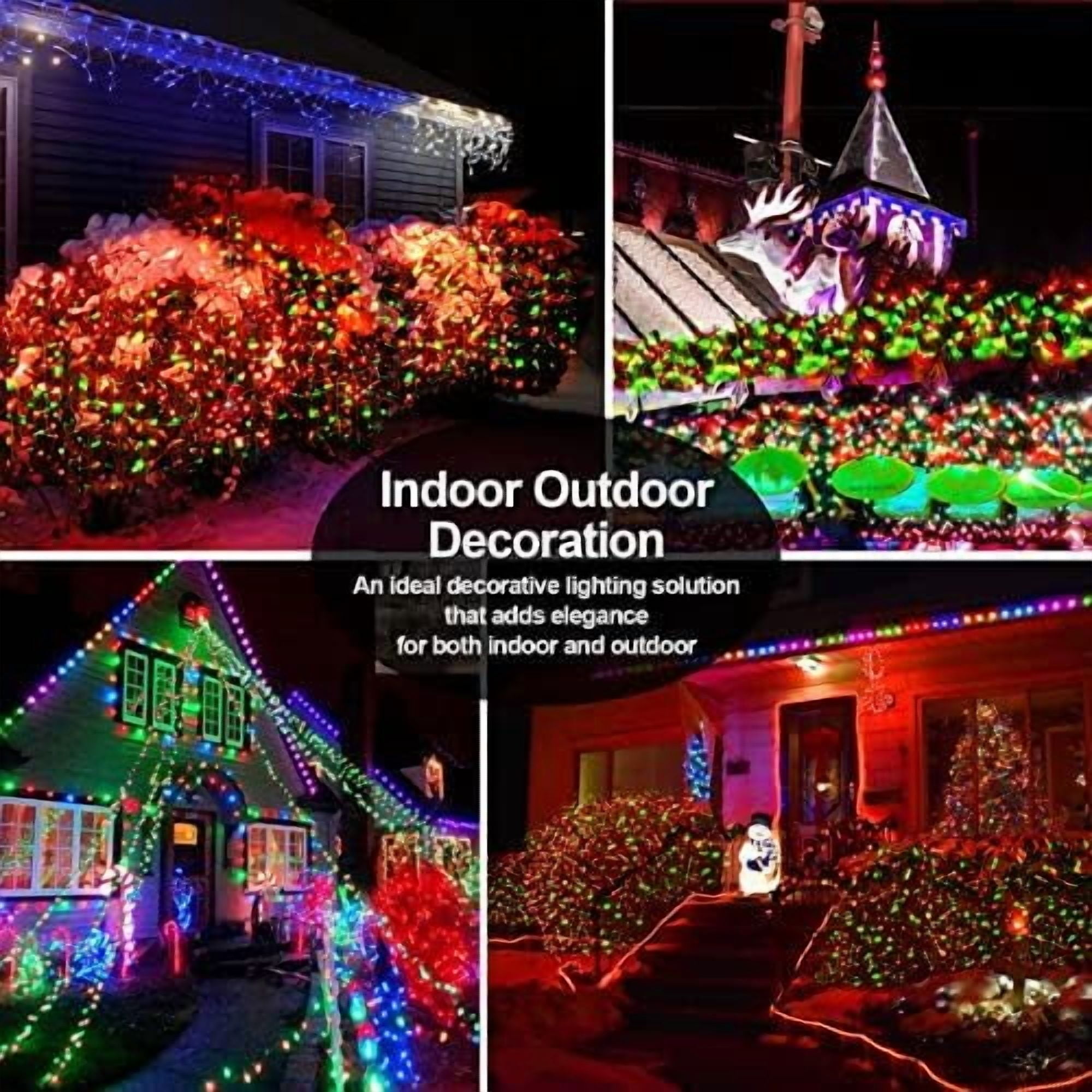 200 FT 500 LED Christmas Lights Outdoor Decorations Super Long Fairy ...