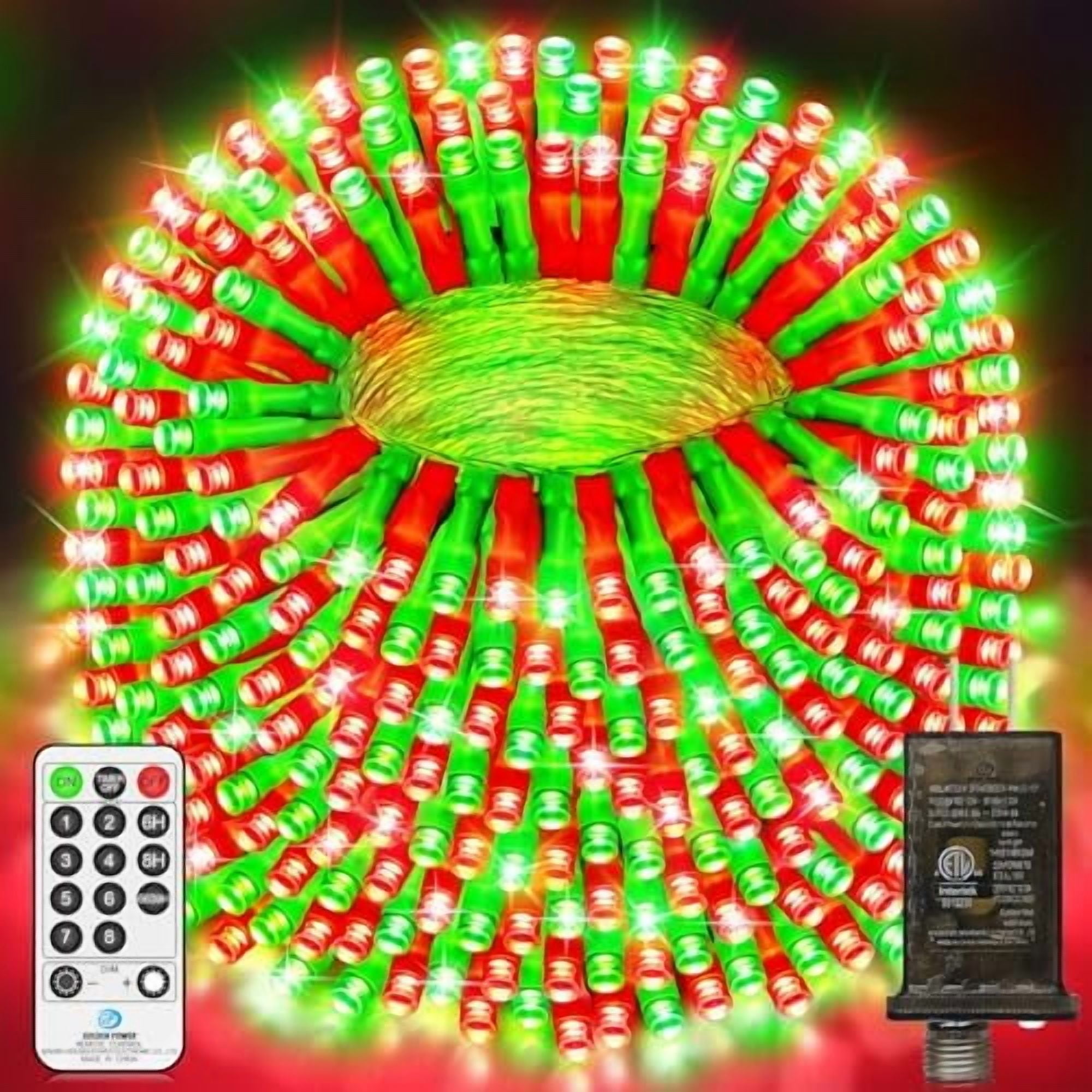200 FT 500 LED Christmas Lights Outdoor Decorations Super Long Fairy ...