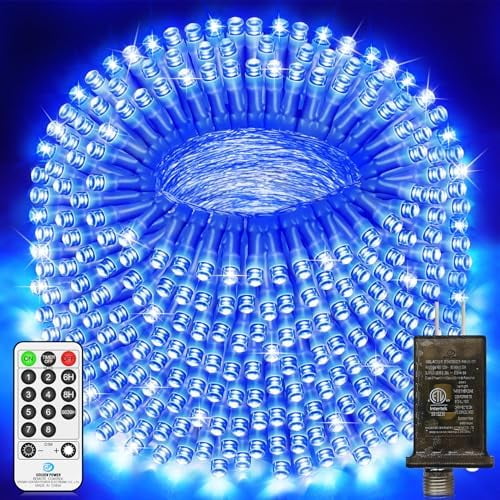 200 FT 500 LED Christmas Lights Outdoor Fairy Lights Plug in Extra Long ...