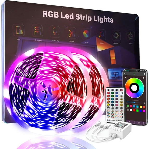 200 FT Led Lights for Bedroom, Music Synchronized Smart Led Strip ...