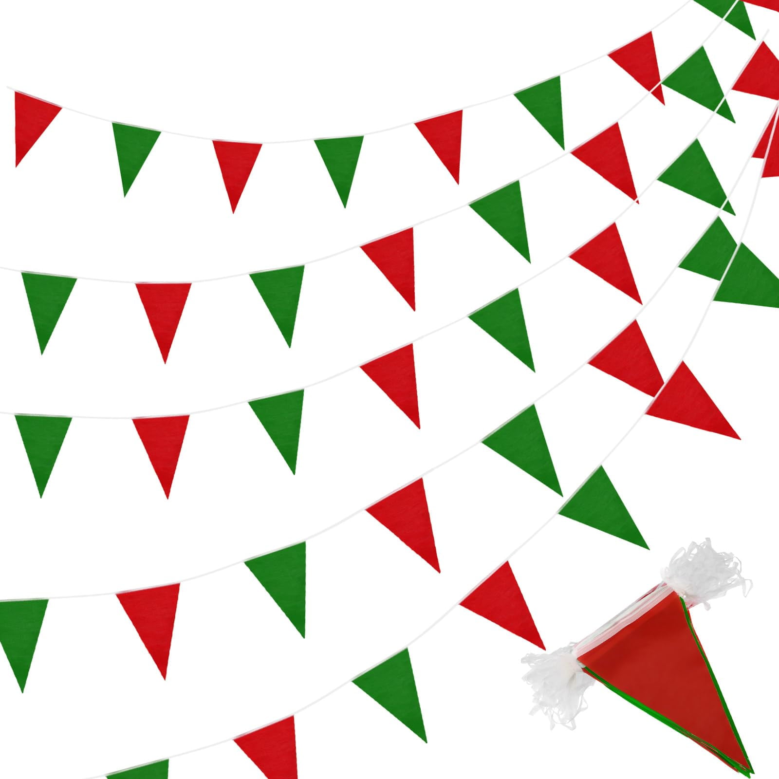 200 FT Solid Color Triangle Bunting Flags String, 120 Pennant Banners ...