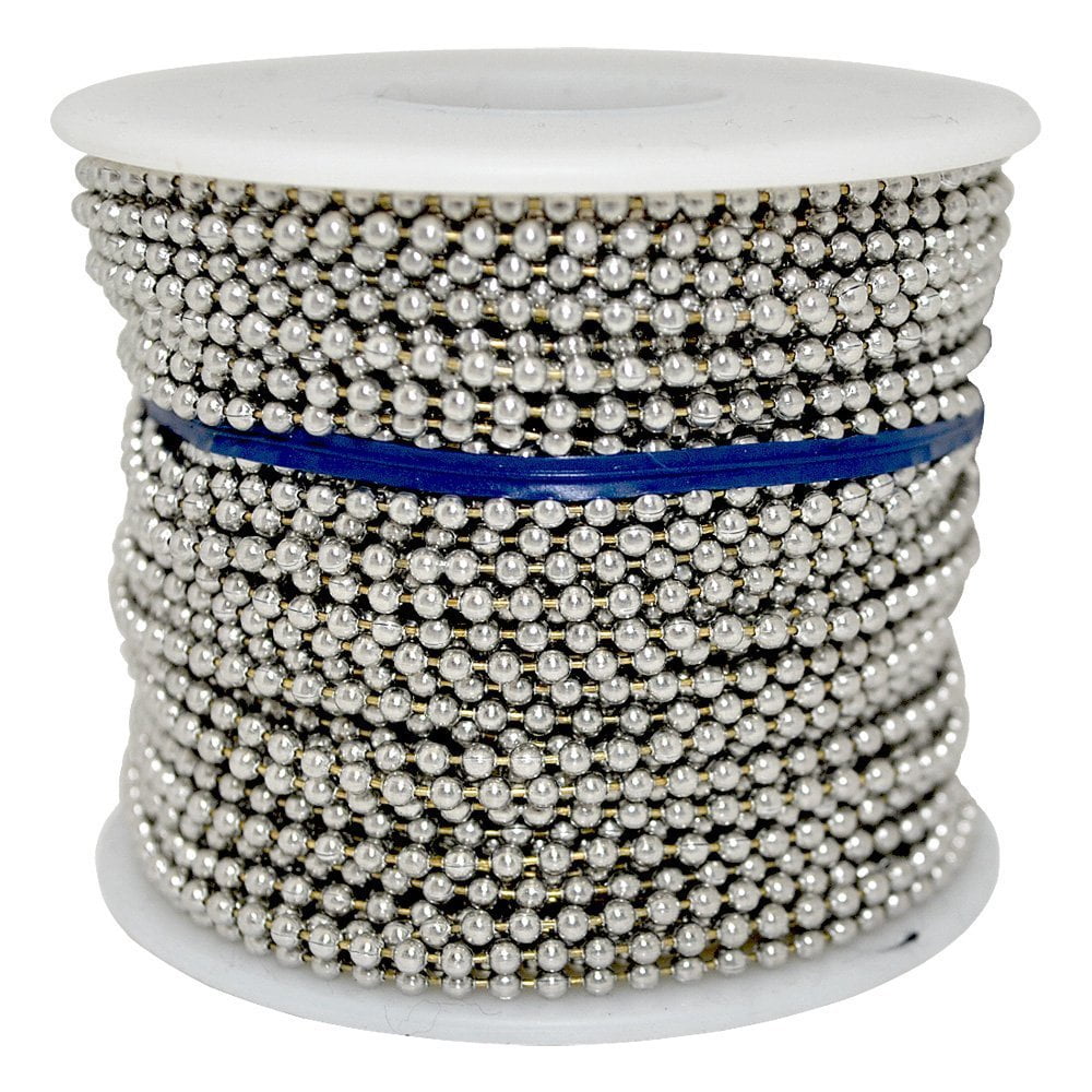 200 Feet 3.2mm NPS Steel Ball Chain ~ #6 Bulk Footage ~ Includes 200 ...