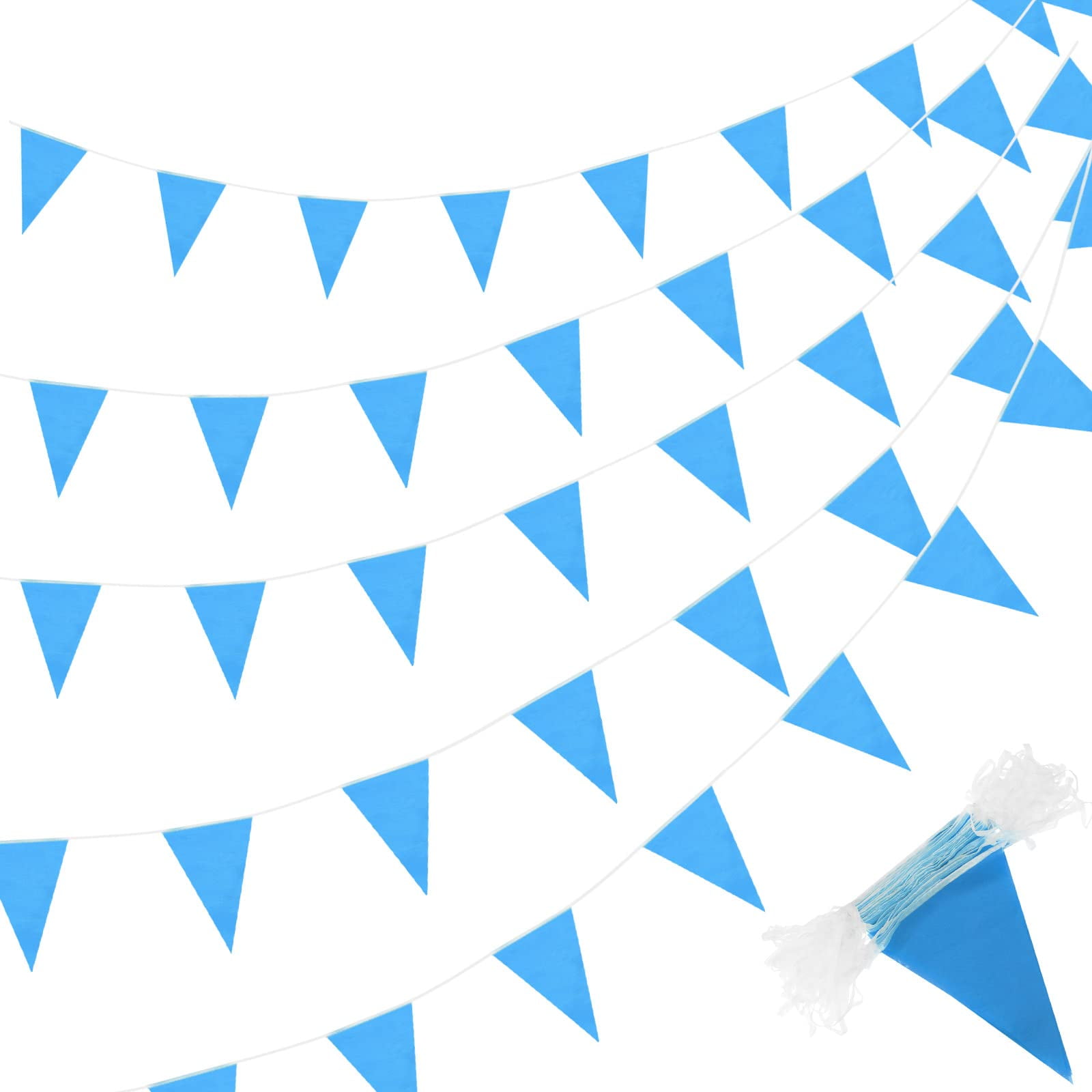 200 Feet Triangle Bunting Flags String, Plain Pennant Banners for DIY ...