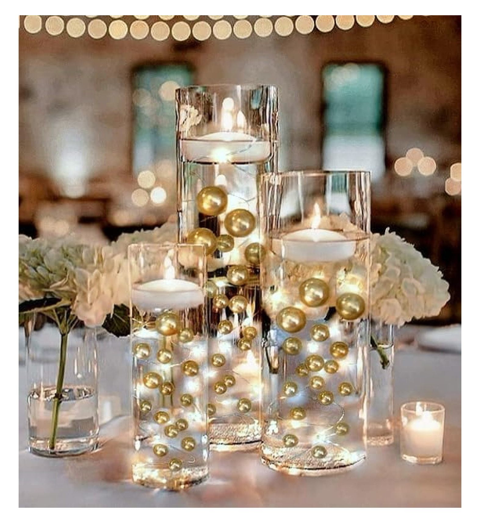 200 Floating Pearls with Sparkling Matching Gems-Fills 4 Gallons of The ...