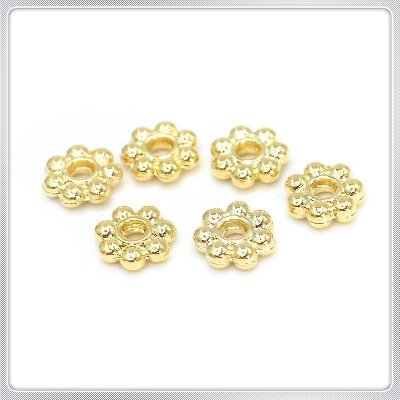 200 Flower Alloy Spacer Beads for Jewelry Making Necklace Bracelet 4mm ...