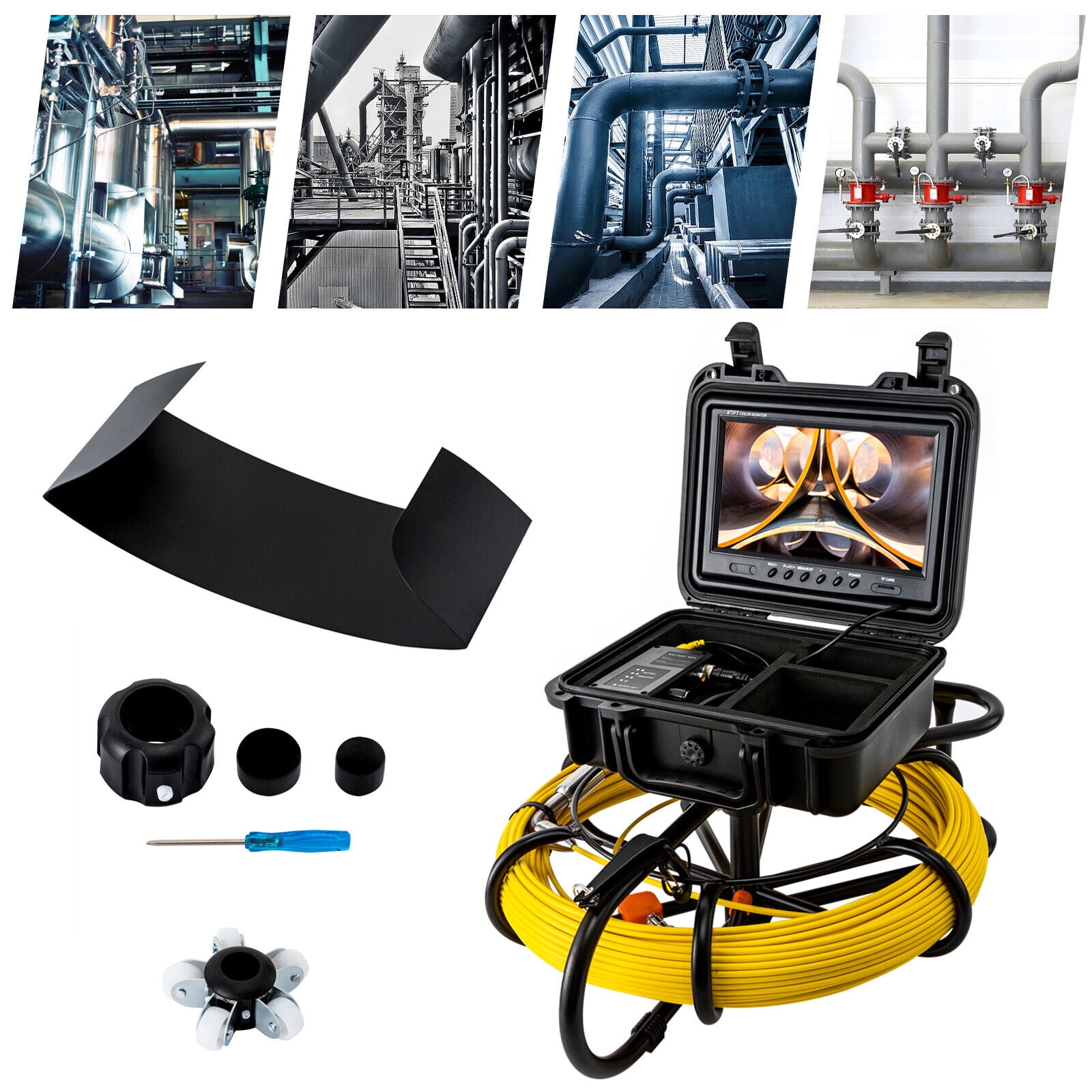 200 Foot Pipe Inspection Camera Sewer Main Inspection 1200TVL Video ...