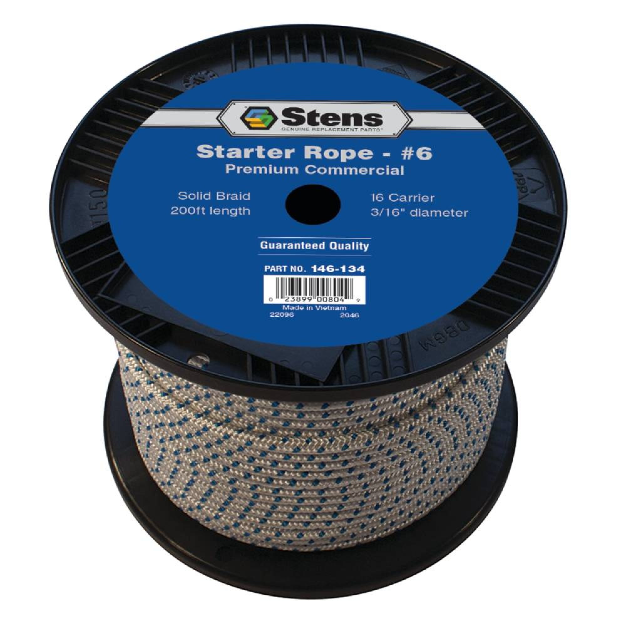 200 Foot Solid Braid Starter Rope #6 Size 3/16 Inch Diameter 16 Strand ...