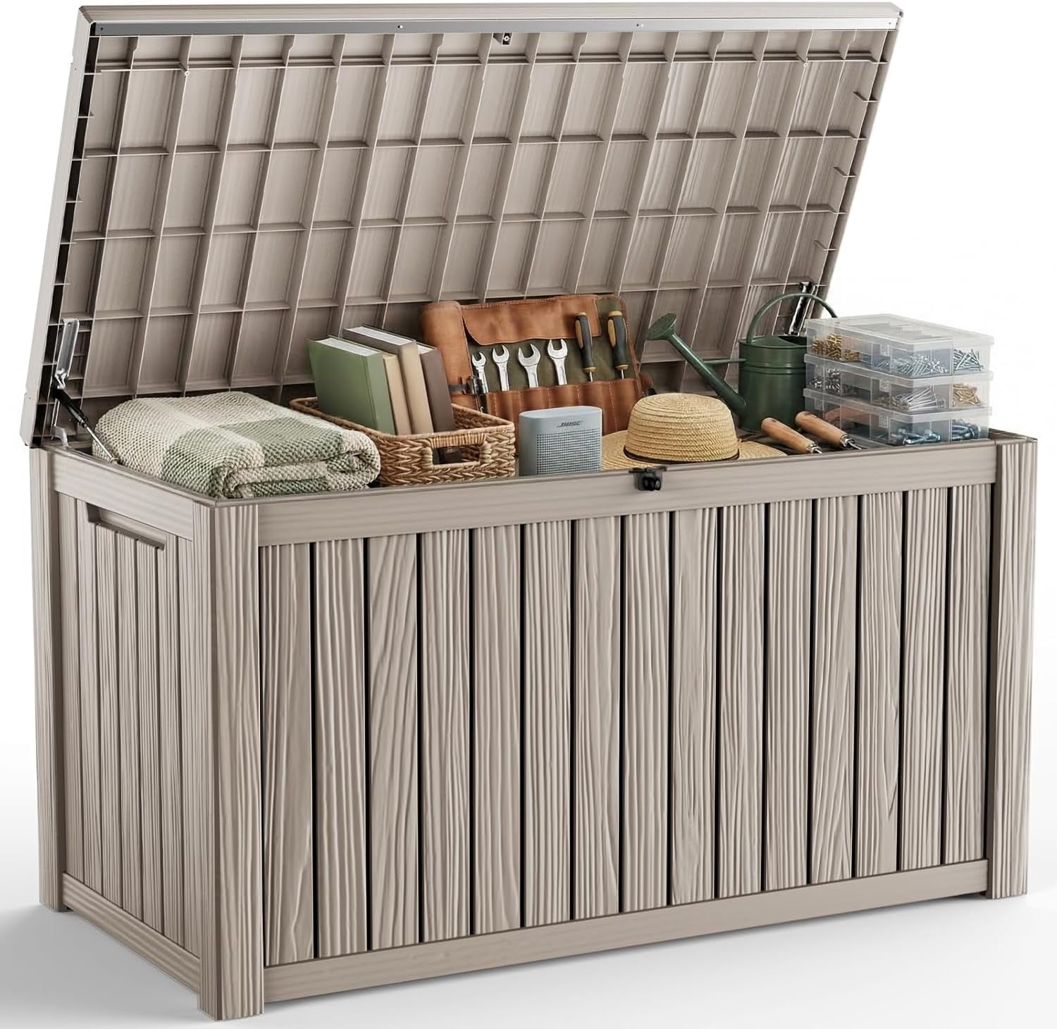 200 Gallon Outdoor Waterproof Resin Storage Deck Box Lockable Outside ...