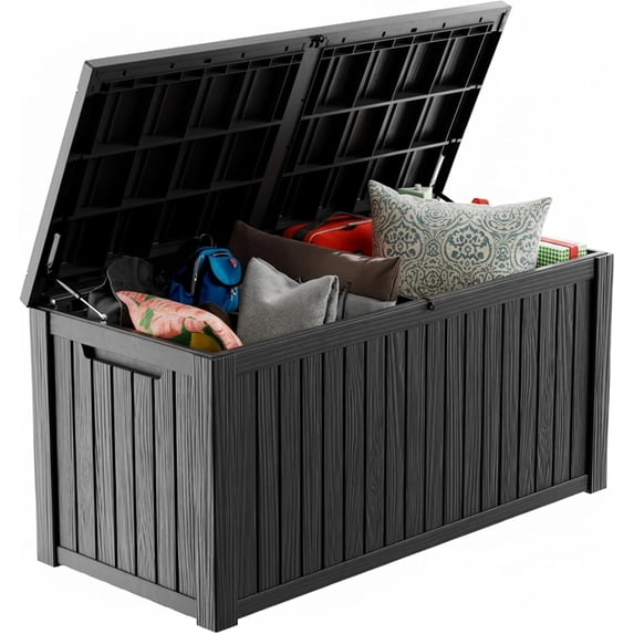 200 Gallon Waterproof Outdoor Storage Box,Resin Deck Box,Lockable ...