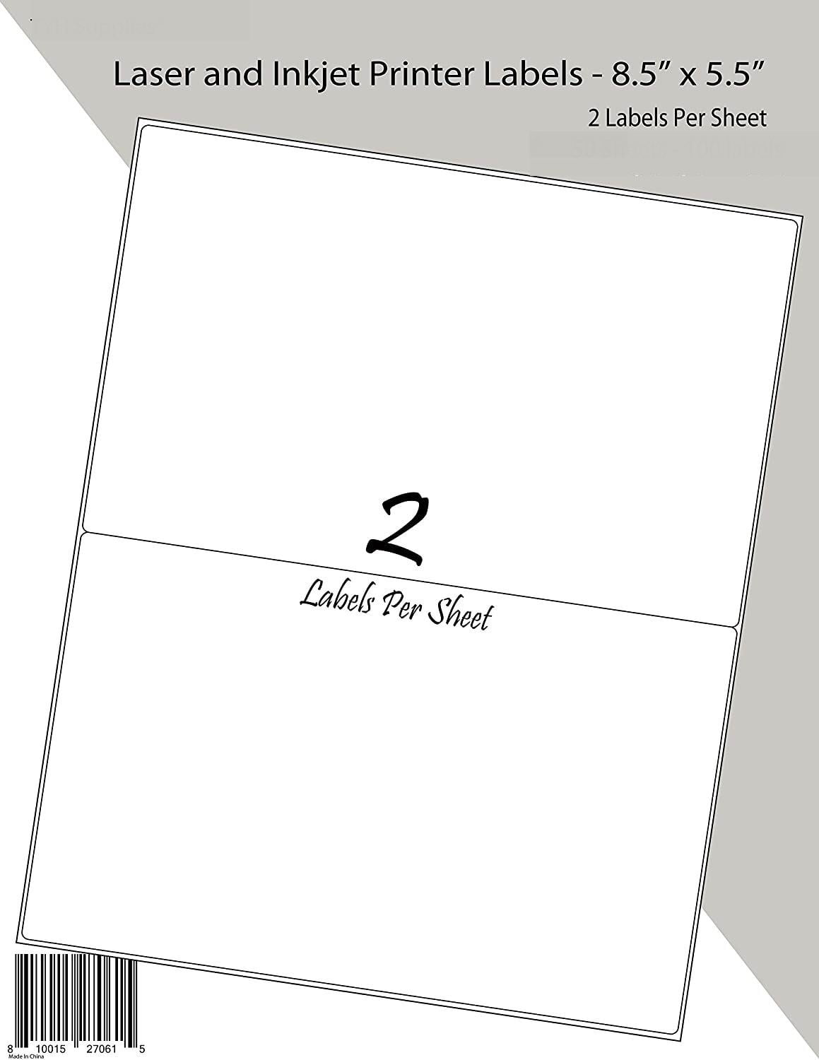 200 Half Sheet Address Mailing Labels Self Adhesive Shipping Label 8.5 ...