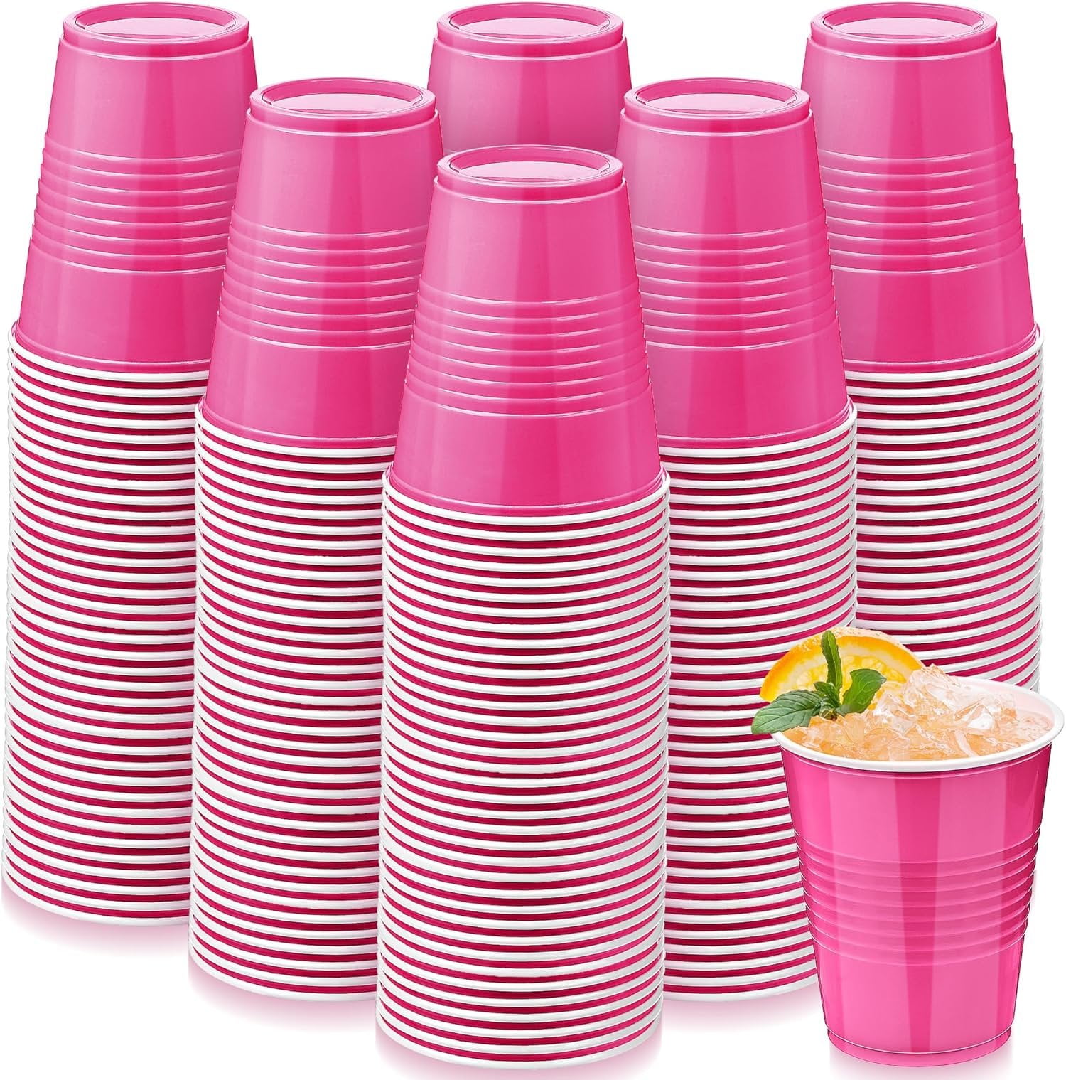 200 Hot Disposable Cups 12 Ounce Drinking Party Cups Party Cups for ...